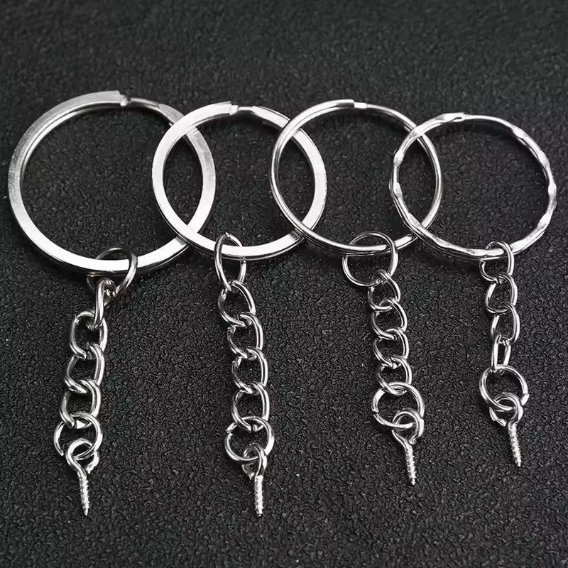 10/30/50Pcs Metal Keychains with Split Ring / Car Jewelry Bag Key Chain ...