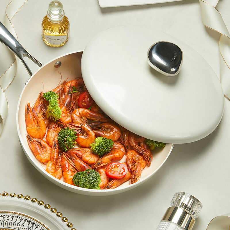 Velosan Pebble Non- Stick Fry Pan Cast Aluminium With Lid All Stoves ...