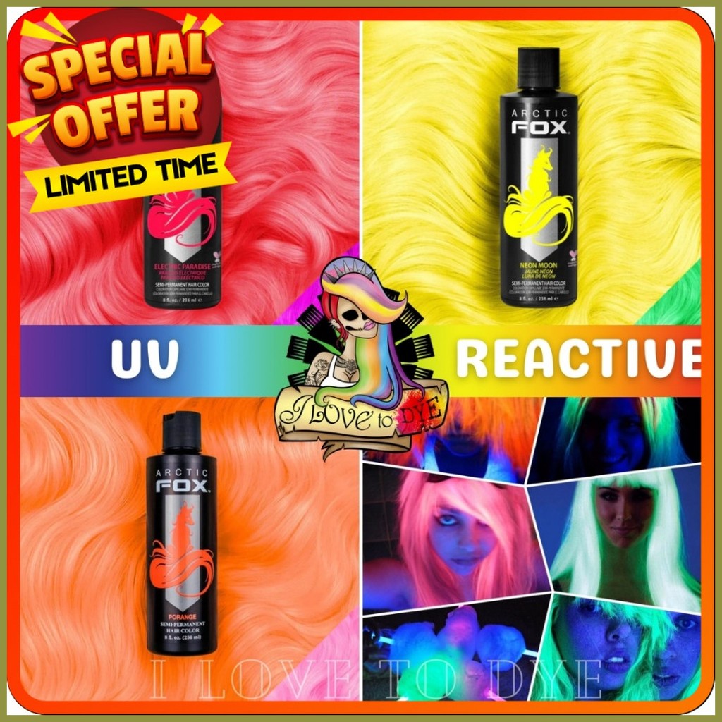 Arctic Fox Electric Paradise | Neon Moon | Porange Semi Permanent Hair ...