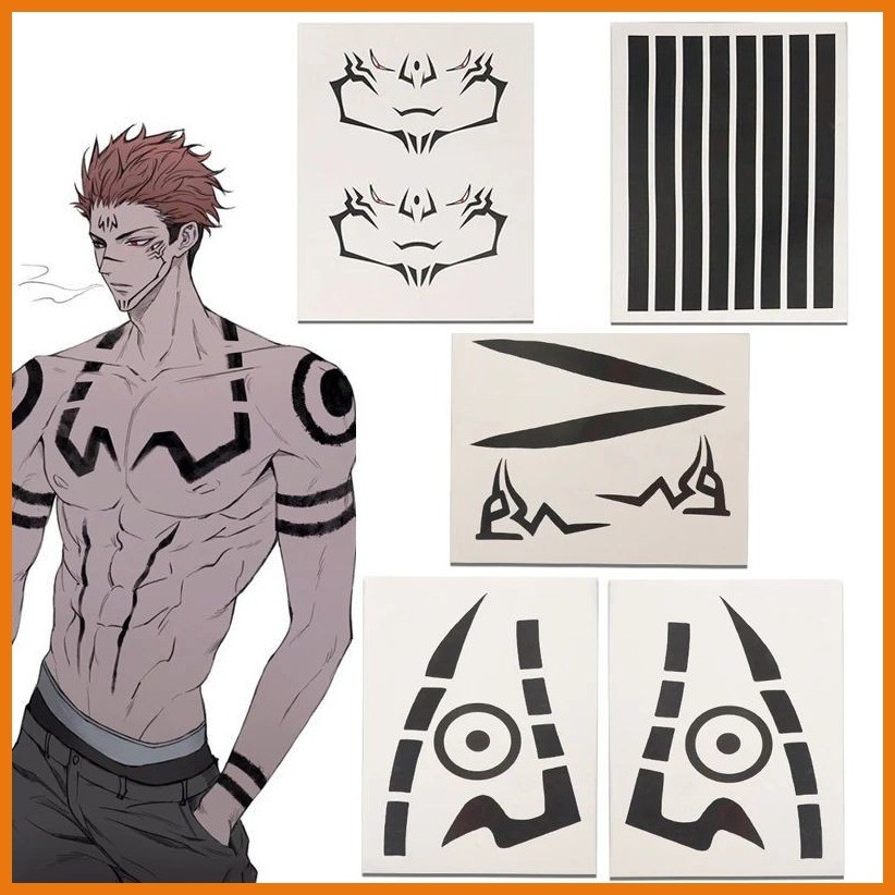 Ryomen Sukuna Sticker Jujutsu Kaisen Tattoo Sticker Sukuna cosplay ...