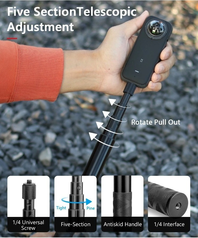 Invisible Selfie Stick For 360 X5 X4 X3 Bullet Time Handheld Tripod For ...