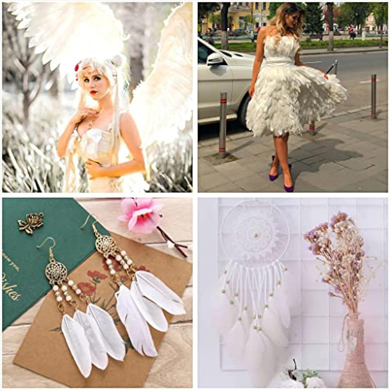 50Pcs White Pheasant Feathers Crafts Natural Feathers White Feather ...