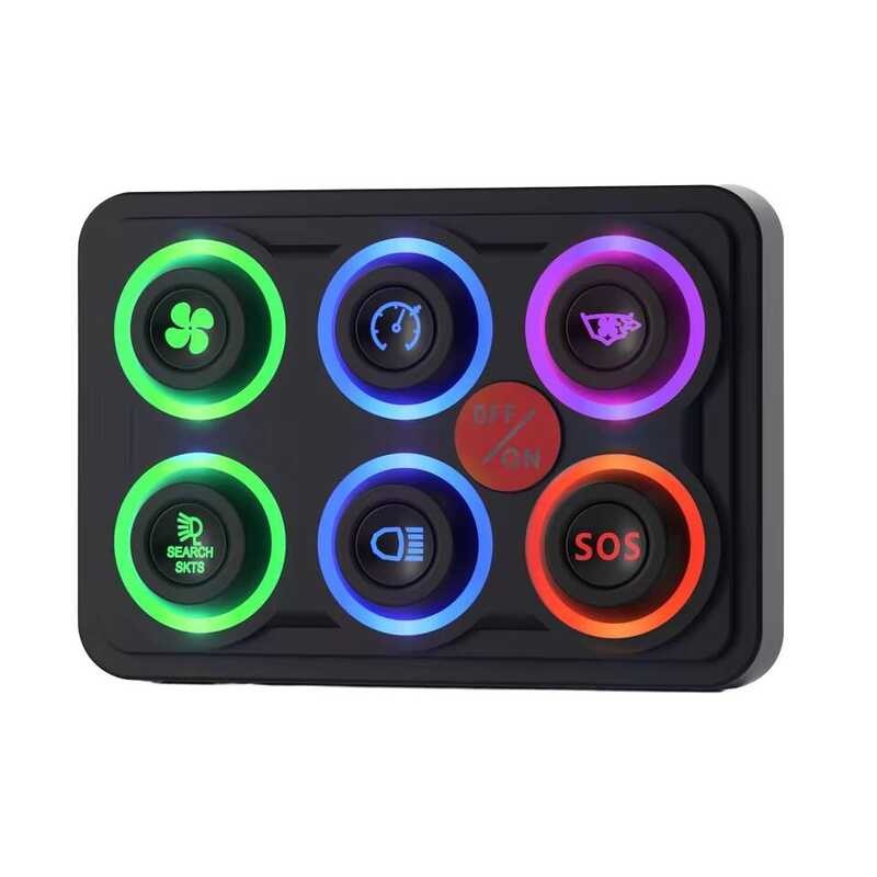 Ip68 6 Gang Waterproof Marine Touch Switch Panel 12V 60A 4 Mode 8 Color ...