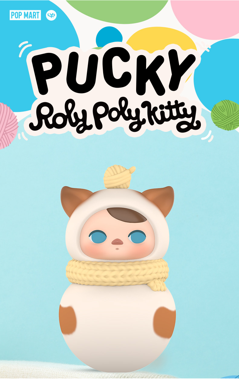 POP MART PUCKY Roly-Poly Kitty Series Figures Mystery Box 1PC/16PCS ...