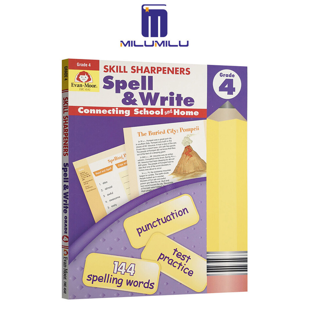 Evan-Moor Skill Sharpeners Spell and Write Workbook, Grade 4, Spelling ...