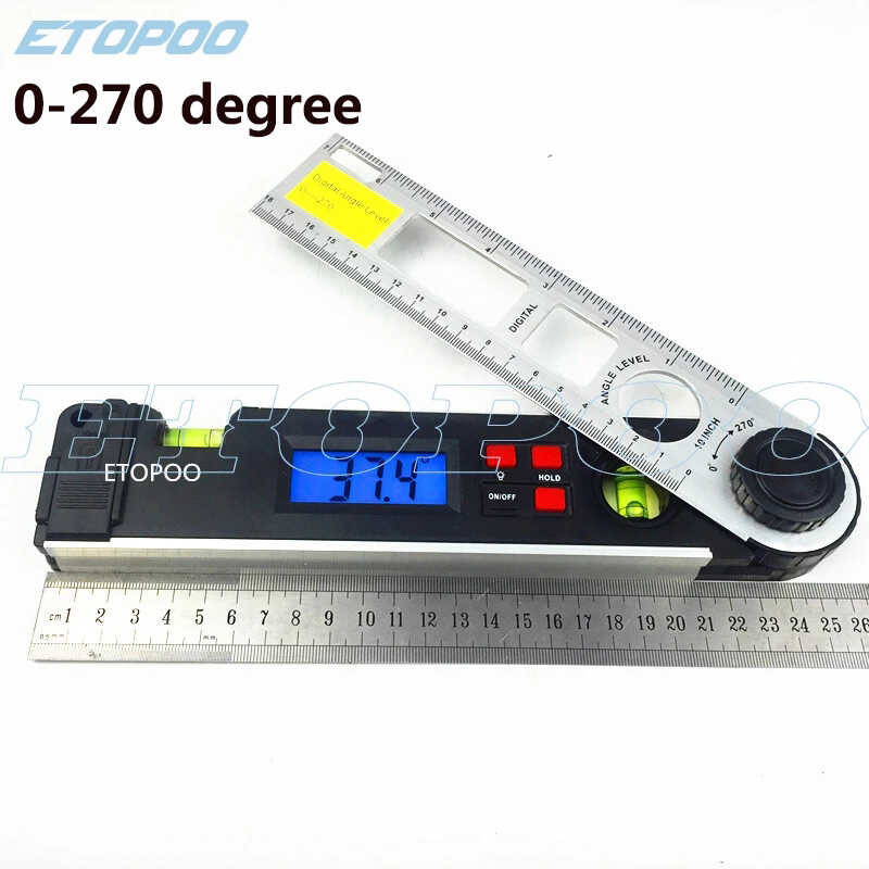 Digital 4 Gauge Protractor Ruler Miltre Angle Finder With dual Spirit ...