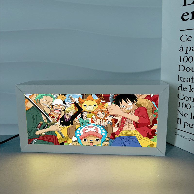Luffy Zoro Figure Light Box One Piece Cartoon Desk Bedside Lamp Cool ...