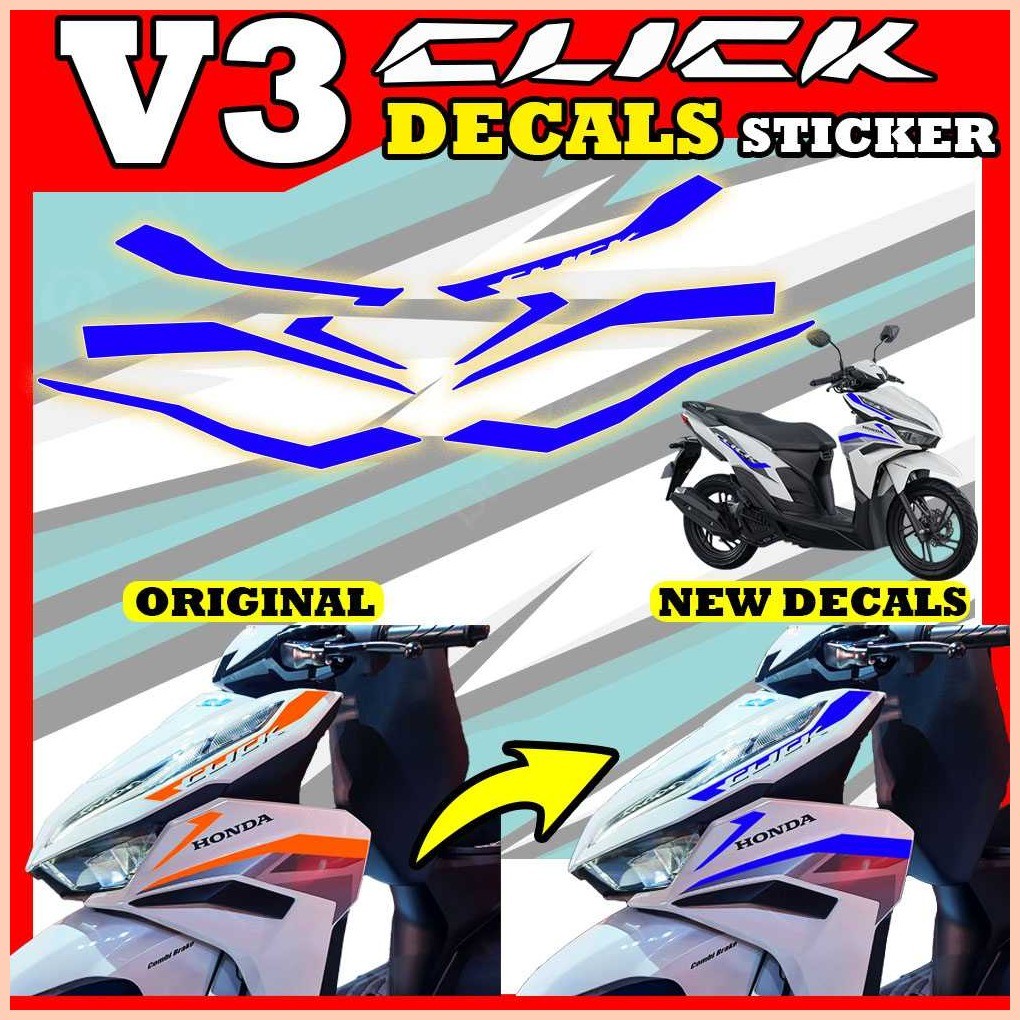 ♀ ∇ Cover Up Decals for Honda Click 125 V3 / Decals for click v3 New ...