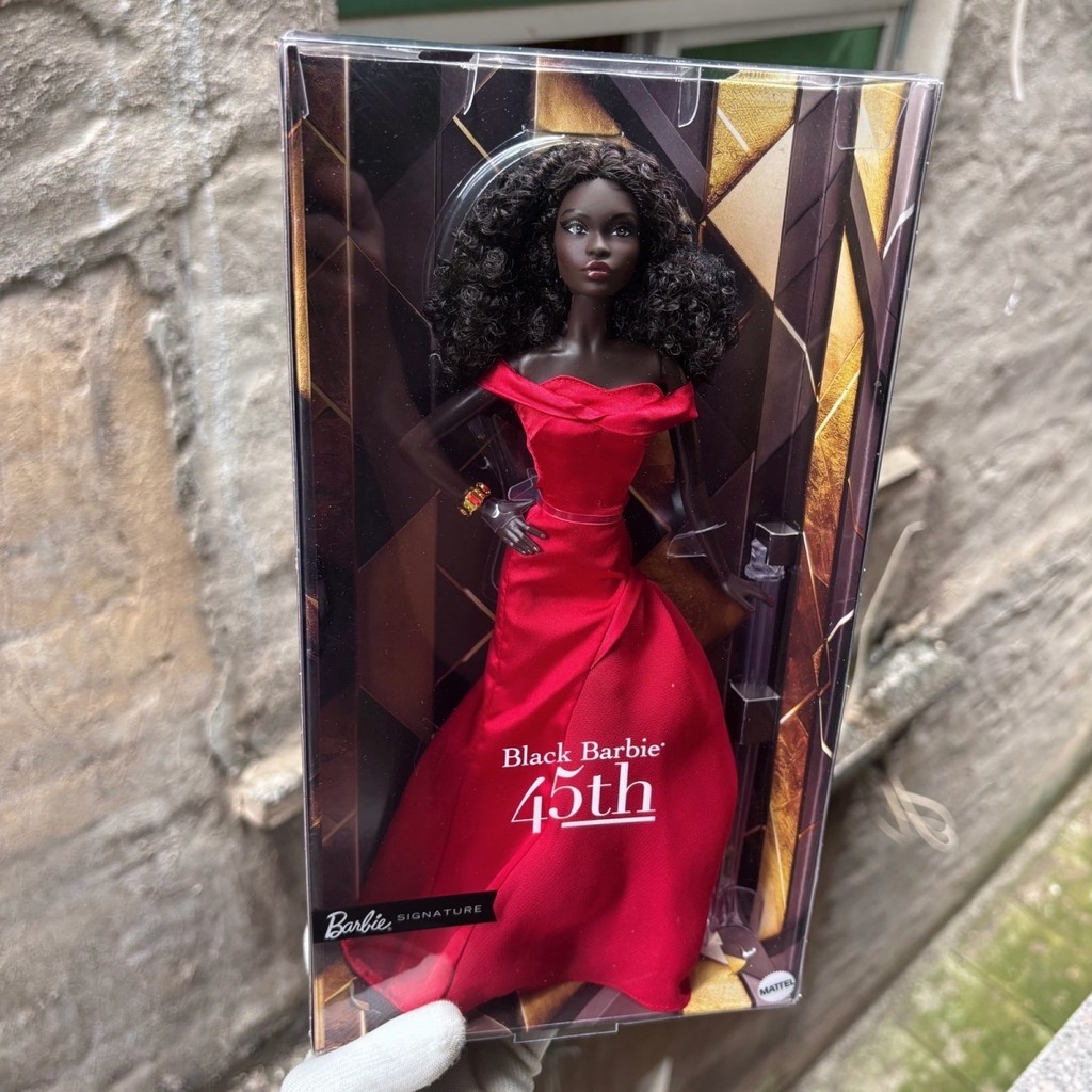 Barbie Signature Collectible Doll in Red Gown 45th Anniversary Black ...