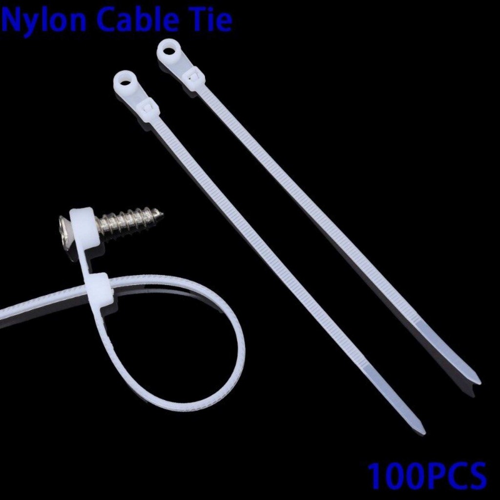 200PCS Screw Hole Cable Ties Reusable Fixed Nylon Cable Ties Self-locking Cord Straps【High ...