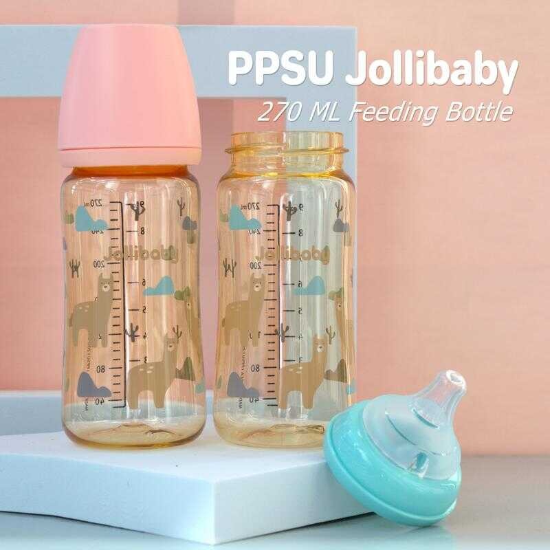 270Ml Jollibaby Durabl PPSU Wid Nck Fding Bottl Silicon Nippl Pastl Colord Baby Milk | Shopee ...