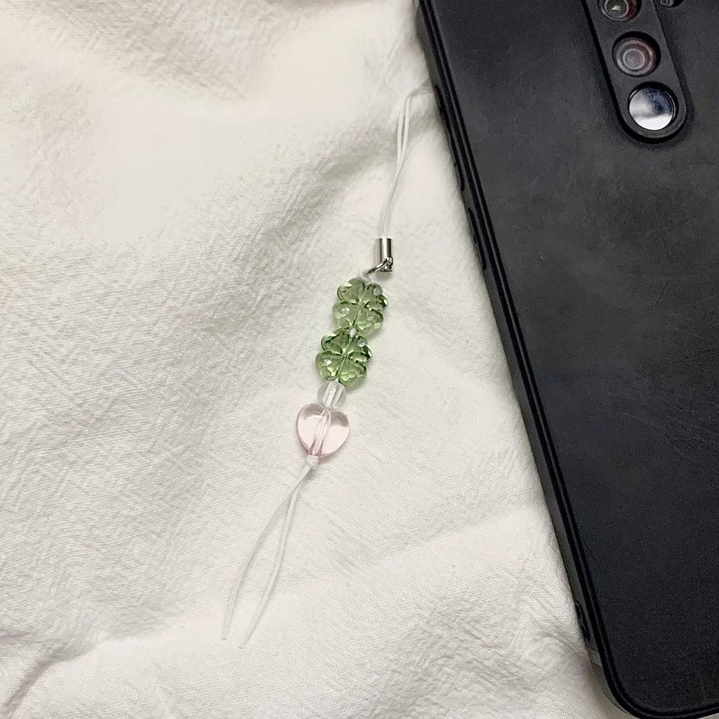 Hand-Made Chain Mobile Phone Chain Beaded Small Pendant | Shopee ...
