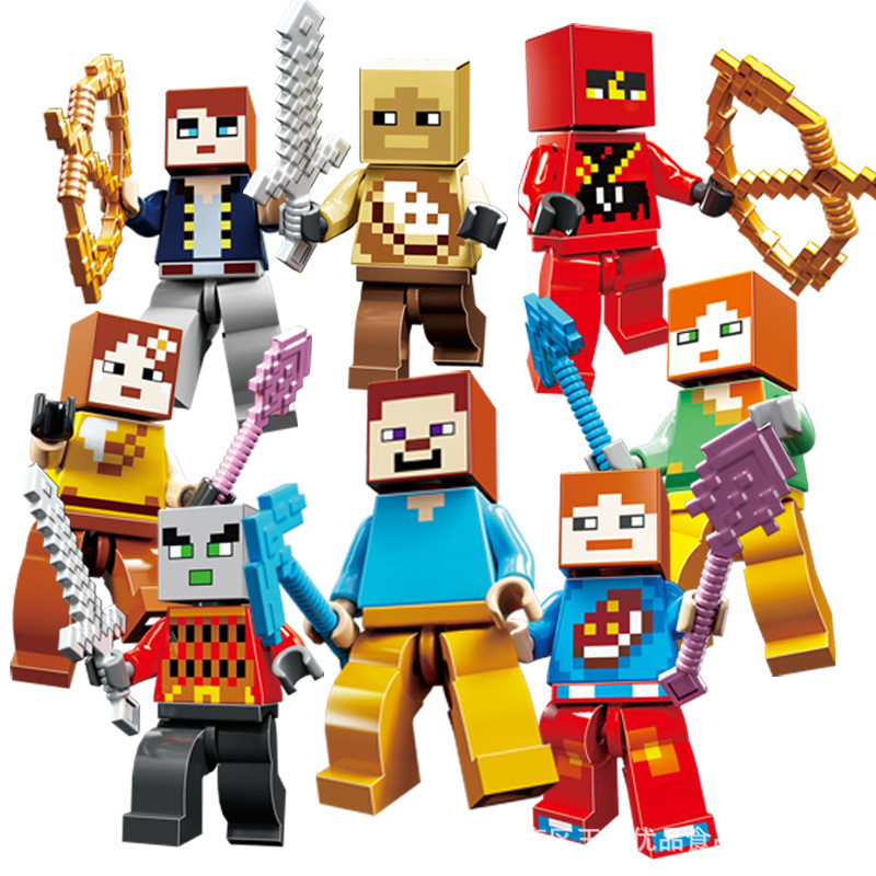 Minecraft Building Block Set Steve Alex Doll Minecraft Mini Figure ...