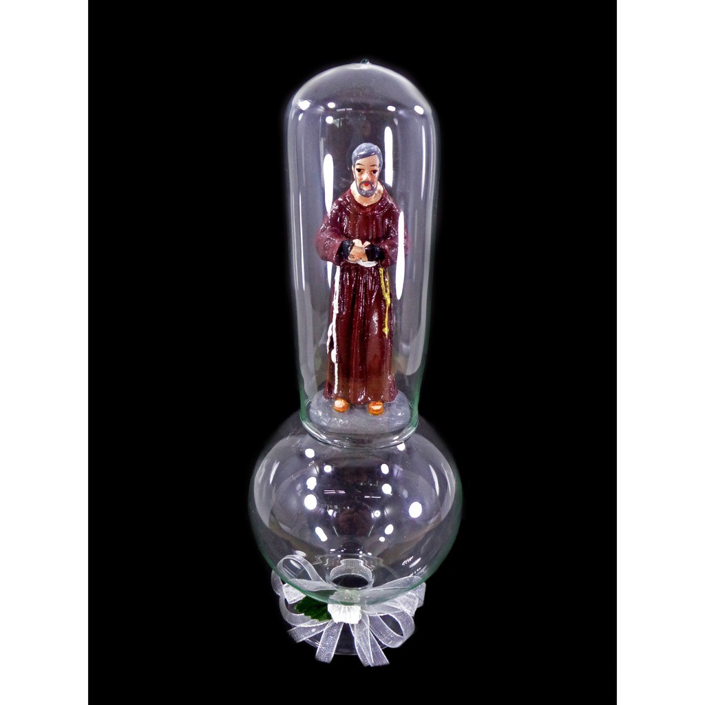 in stock Padre Pio Religious Figurines Home Decor Display in Glass Dome ...