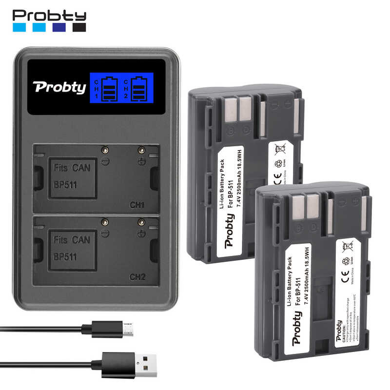 Bp511 Bp-511A Bp511a Bp-511 Battery And Charger For Canon Powershot G1 ...