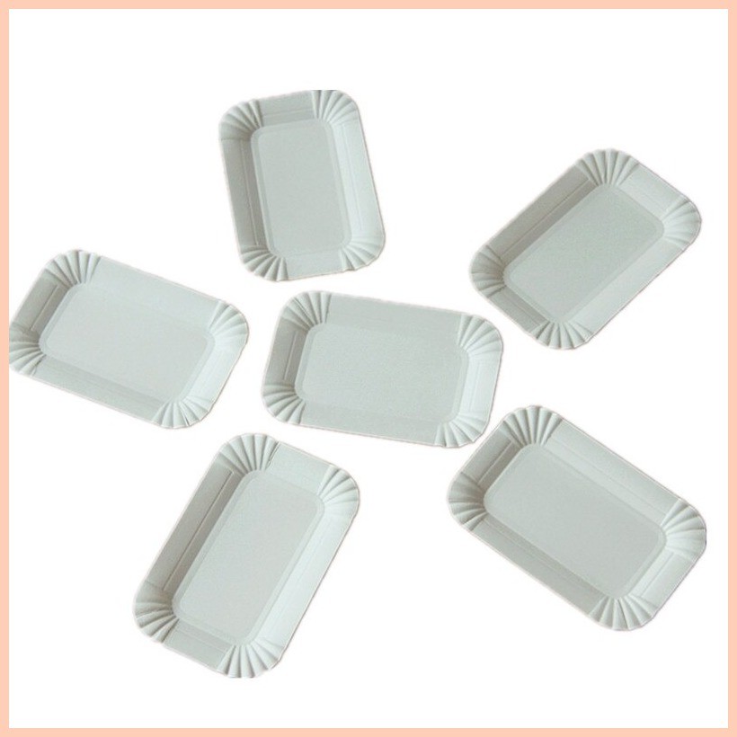 ⭐ Rectangle Paper Plate White (Non-Laminated) | Shopee Philippines