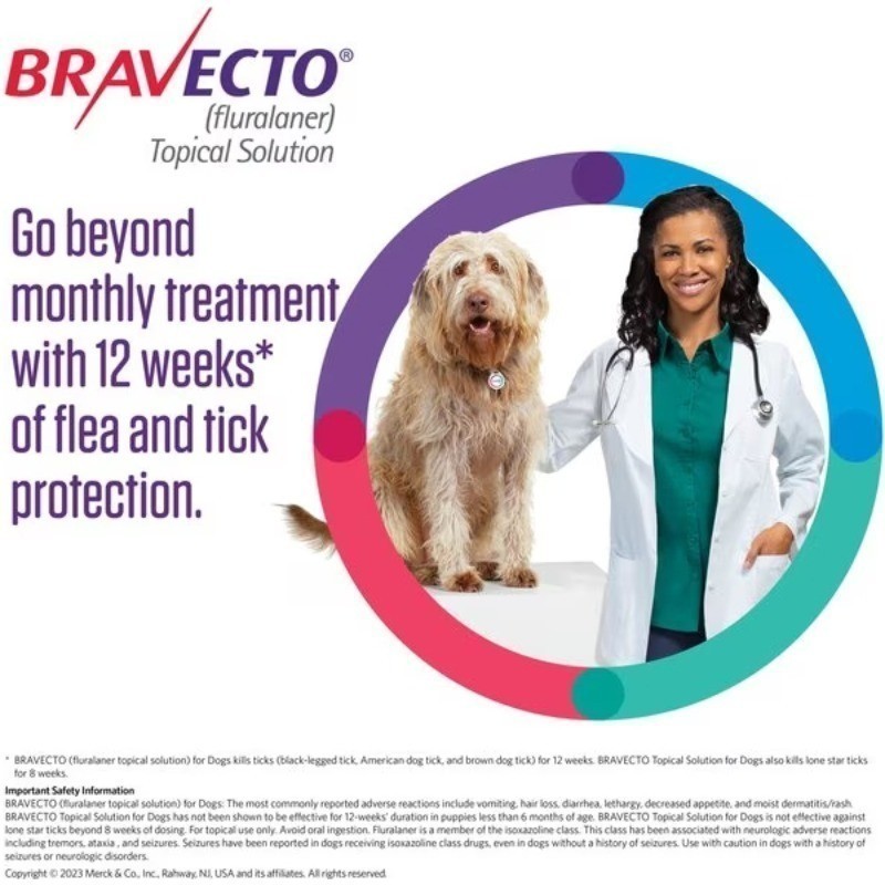 BRAVECTO for Dogs Fluralaner Chewable Tablet 1Tablet/box Anti Flea & Tick Deworming drops ...