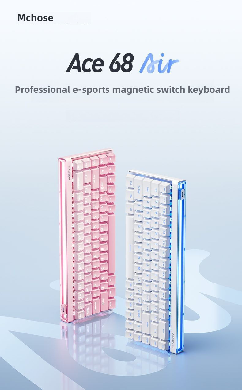NEW MCHOSE Ace68 Air Rapid Trigger Magnetic Switch Mechanical Keyboard Wired Dynamic Keyway Low ...
