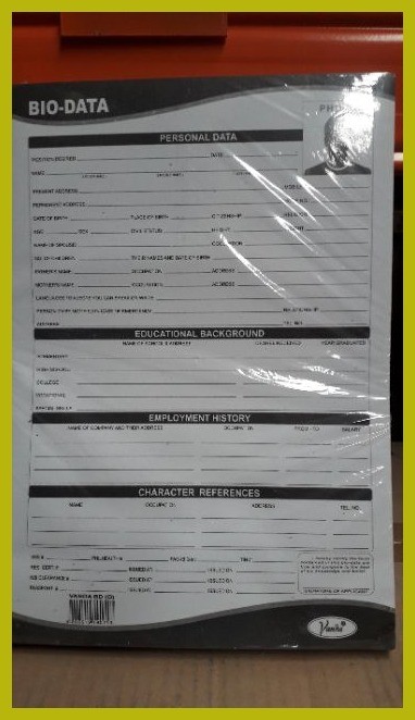 ① ∲ BIO DATA forms 1 ream | Shopee Philippines