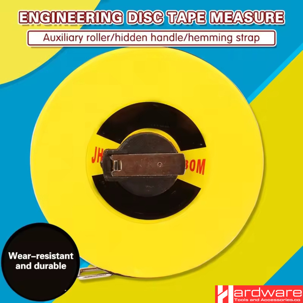 Fiberglass Tape Measure - 50m/100m Metric Circular Hand Disc Ruler For ...