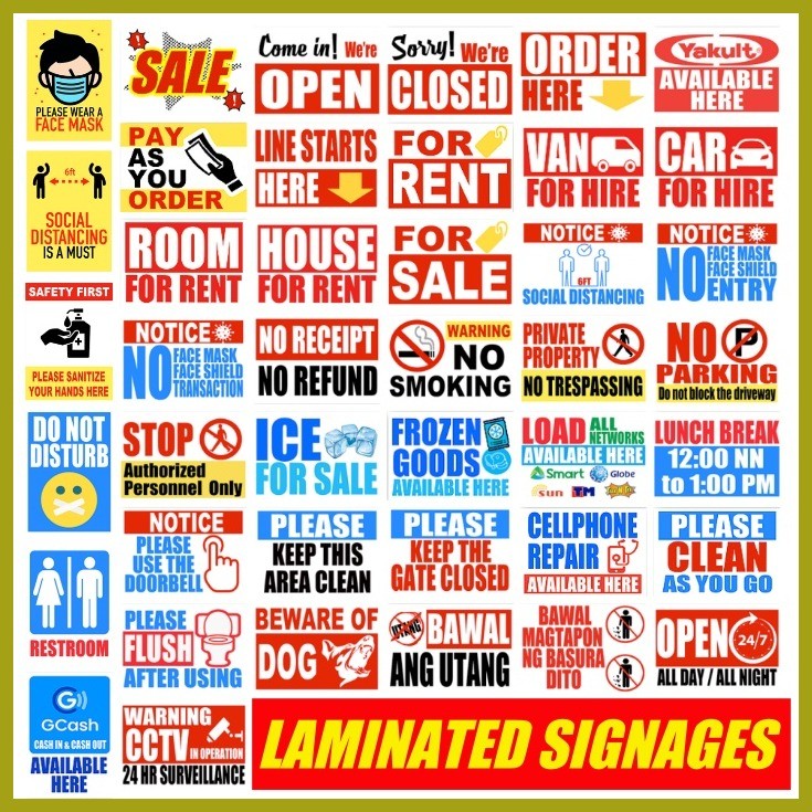 SIGN PRICE SIGNAGES Laminated Pricing for your Store Tiangge Boutique ...
