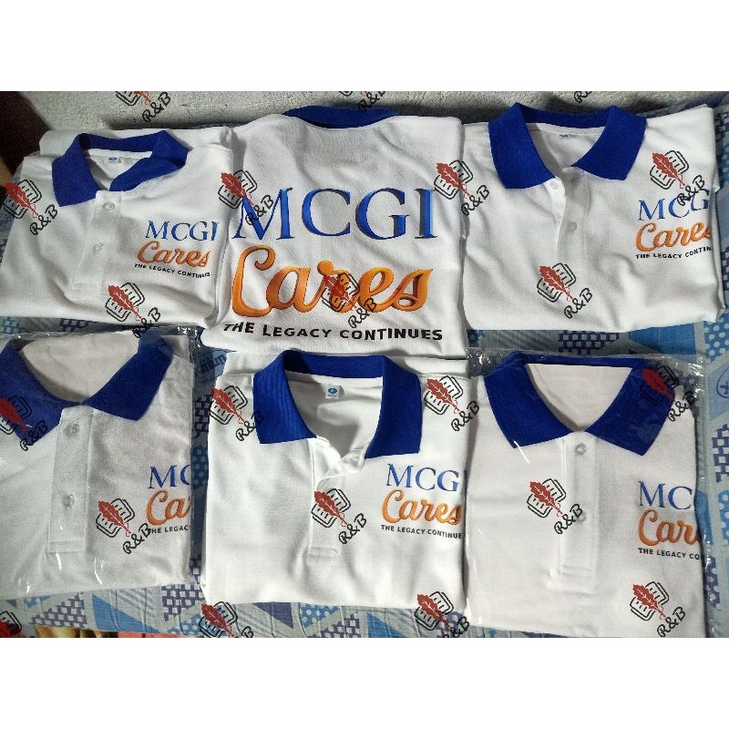 MCGI CARES POLO SHIRT BLUE COLAR ( FRONT AND BACK ) For MCGI member only | Shopee Philippines