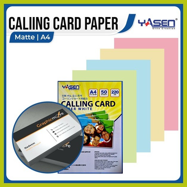 Yasen Double-Sided Matte Calling Card Paper A4 Size Cardstock Paper (50 ...