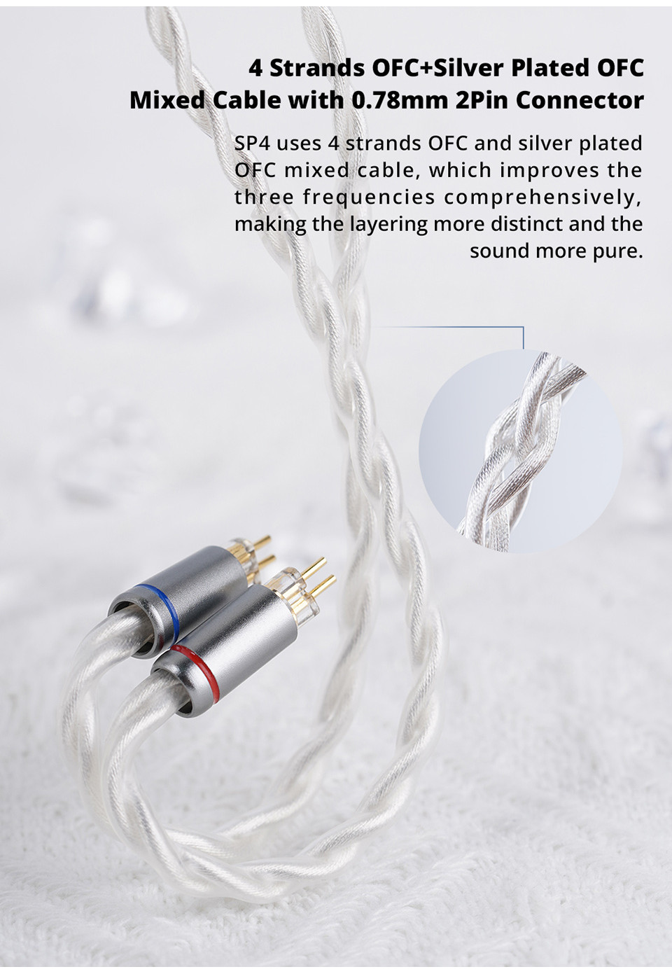 NICEHCK SP4 Type-C 2Pin CX31993 DAC Decoding HiFi Audio IEM Cable Wire for 4U Zero Delci ...