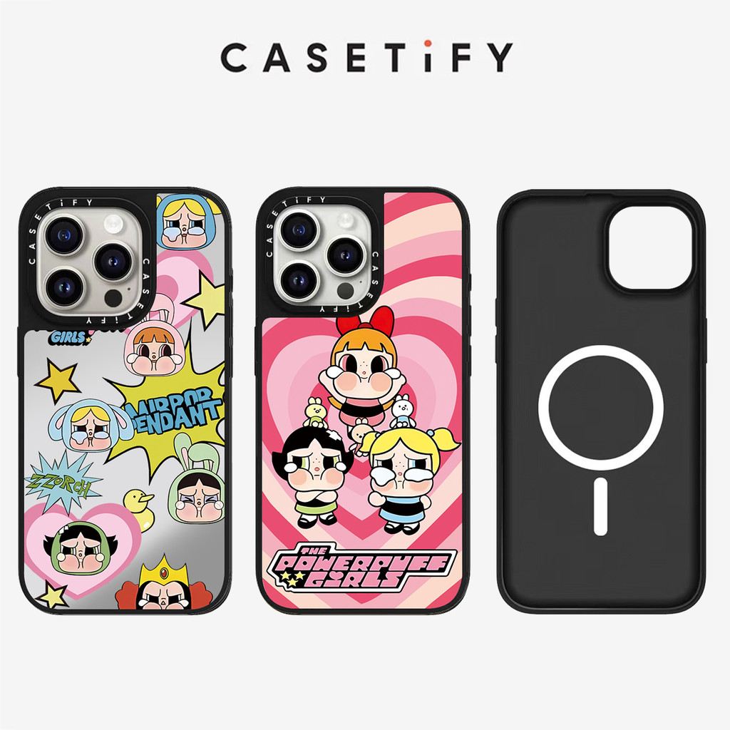Magnetic Mirror Crying Baby Girl Bubble Mart Anti fall Phone Case For ...