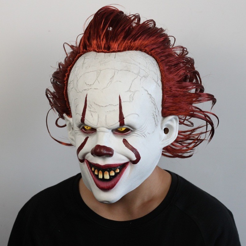 ZST Horror Pennywise Stephen King Cosplay Scary Red Hair Clown Killer ...
