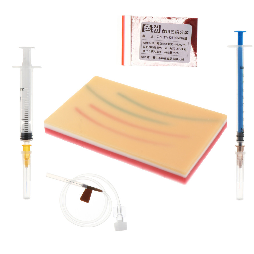 IV Practice Artificial Human Skin Pad Injection Model Module Suture Kit ...