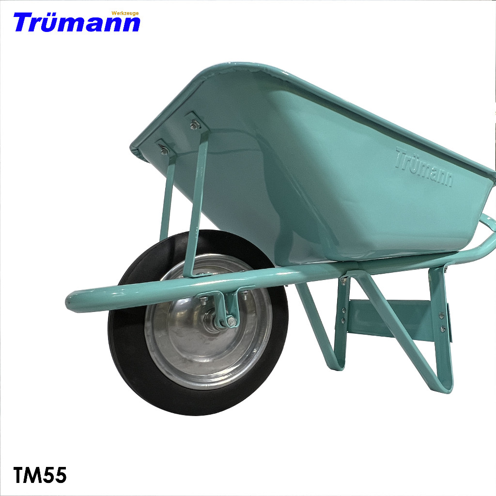 TRUMANN Wheelbarrow Deep Type with 13-inch Solid Wheel 54 Liters ...