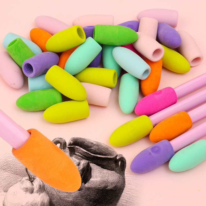 Eraser Pencil Caps - School Office Supplies - 2 In 1 Pupil Pencil Tip ...