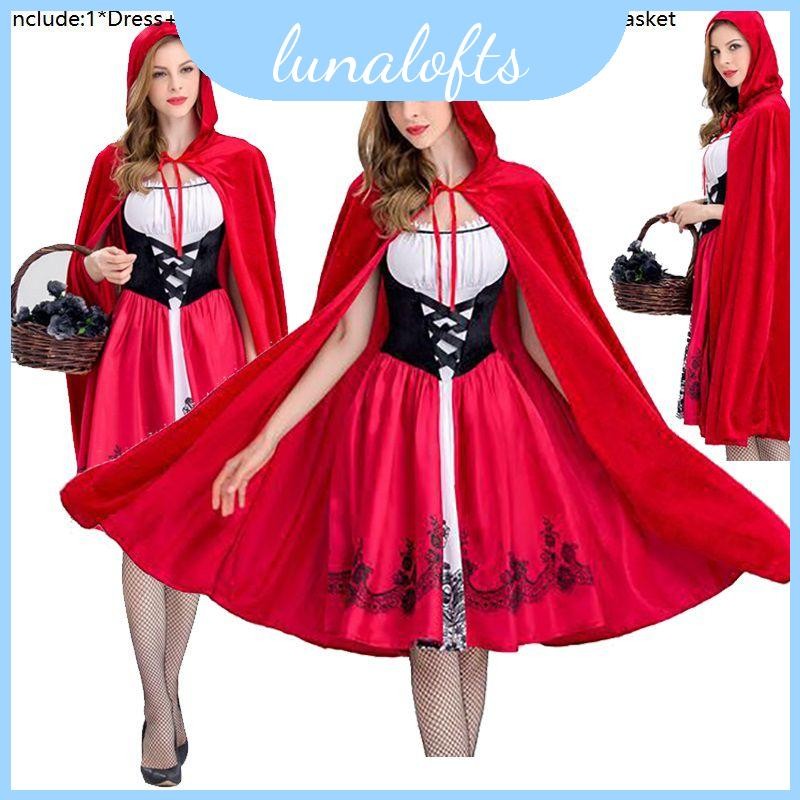 Halloween Enchanting Women Cosplay Witch Sorceress Dress Inspired By Little Red Riding Hood ...