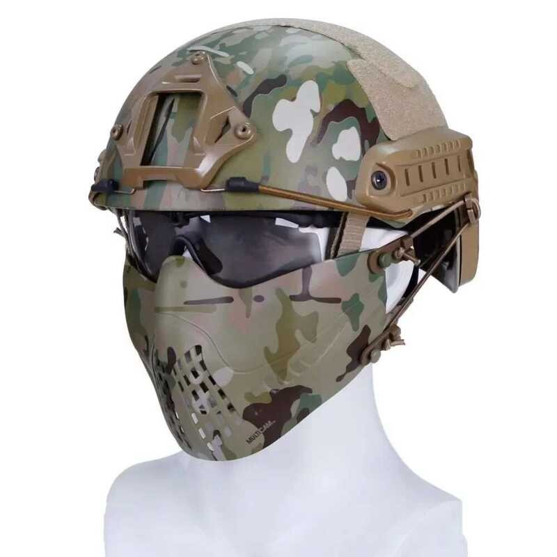 Tactical Airsoft Helmet Mesh Face Shields Masks For Shooting CS Hunting ...