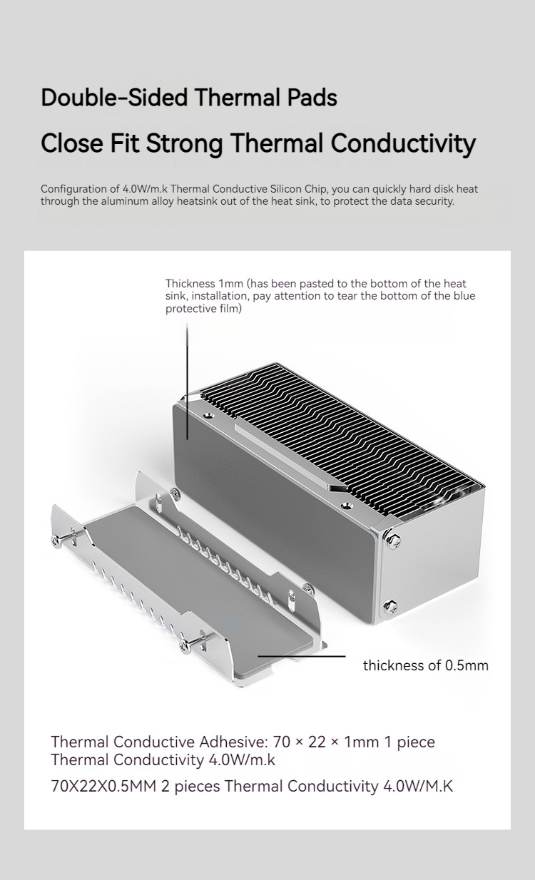 TEUCER M2-10 Dual Heat Pipe Heatsink M.2 2280 NVMe SSD Cooler with ...