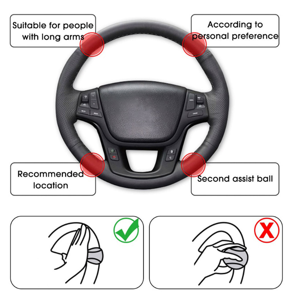 Rotation Metal Bearing Powerball Shaped Booster Car Steering Wheel 360 ...