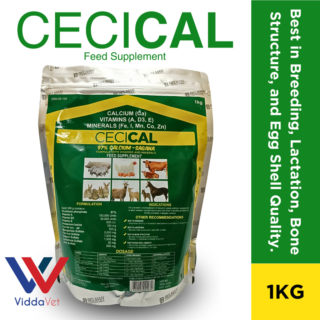 1kg Cecical Powder (Calcium) Feed Additive (Vitamin & Minerals) for ...