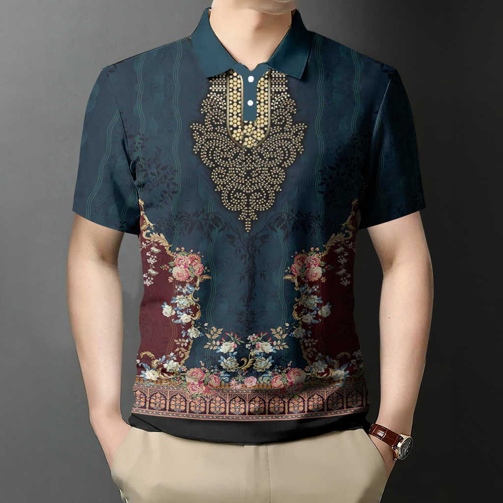 Asean Attire for Men Polo Shirts for Men Ethnic Print Shirt for Men ...