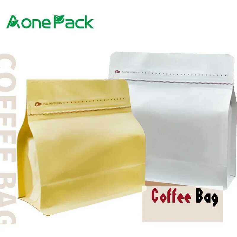 Eco 50Pcs Friendly Natural Kraft Paper Coffee Bean Tea Food Bag 150G ...