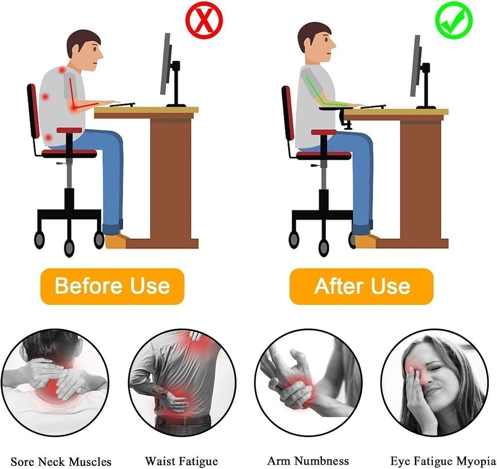 Computer Desk Hand Rest Stand , 180° Foldable Rotating Arm Support ...