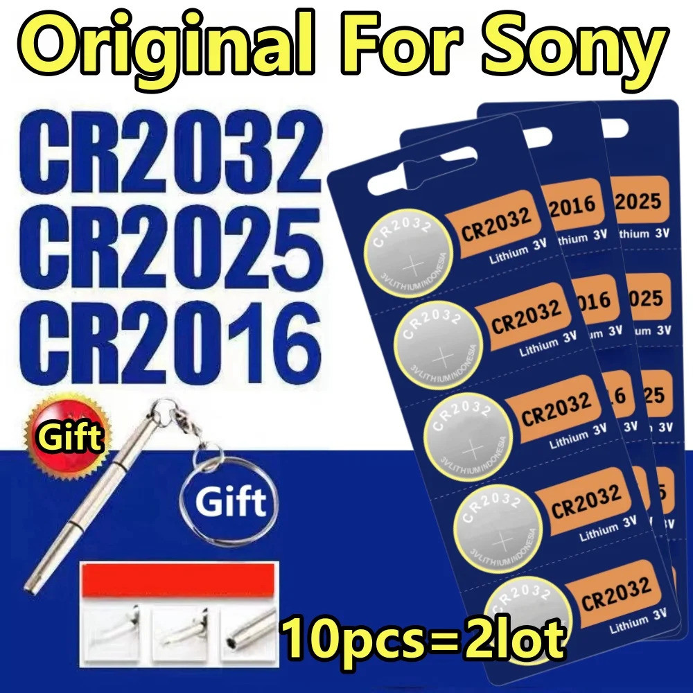 10Pcs For SONY Cr2032 Cr2016 Cr2025 CR 2032 Battery Dl2025 Car Remote Control Watch Motherboard ...