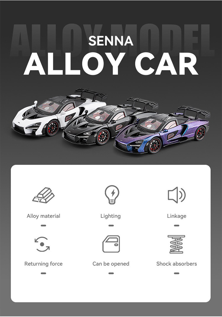 KLT 1:24 McLaren Senna Supercar Diecast Model Car Alloy Cars Toys ...