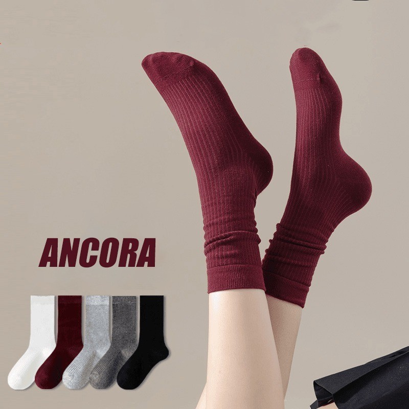 Women Ancola Red Socks Autumn and Winter Cotton Trendy Japanese Style ...