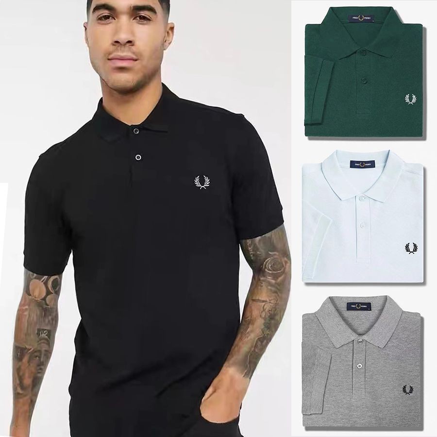 2025_FRED_PERRY Summer Lapel Men's POLO Shirt Round Neck T-Shirt Pure ...