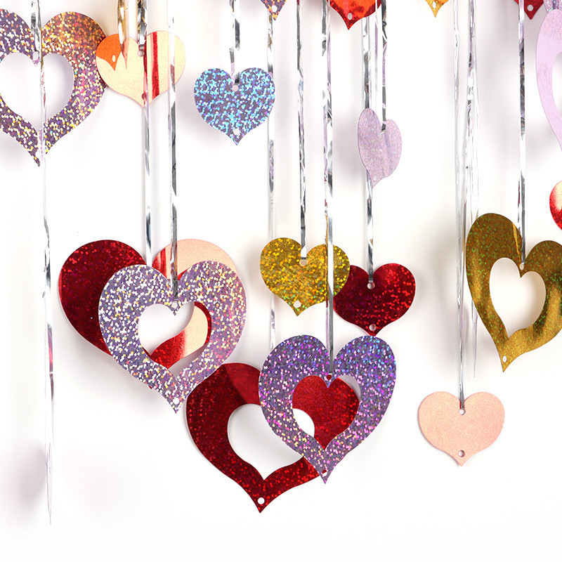 (100 Pieces/pack) 4cm-8cm Heart-shaped Sequin Pendant Balloon Wedding ...