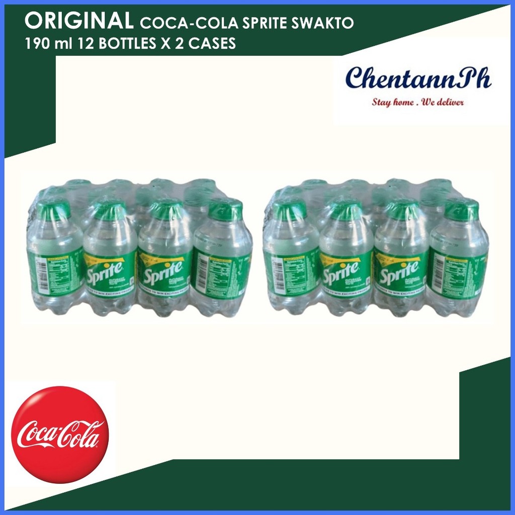 ⚠ 2 PACKS - Authentic COCA-COLA SPRITE Lemon-Lime Swakto Softdrinks Beverages Soda 190 ML X 24 ...