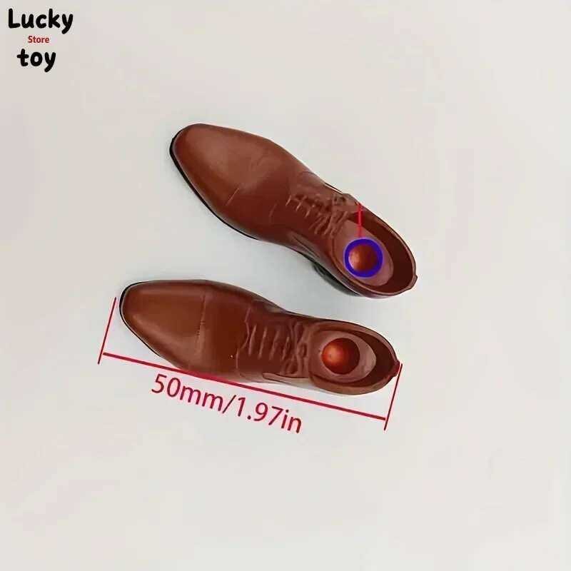 Scale Brown 1/6 Solid Men's Leather Plastic Shoe Model Fits 12-Inch ...