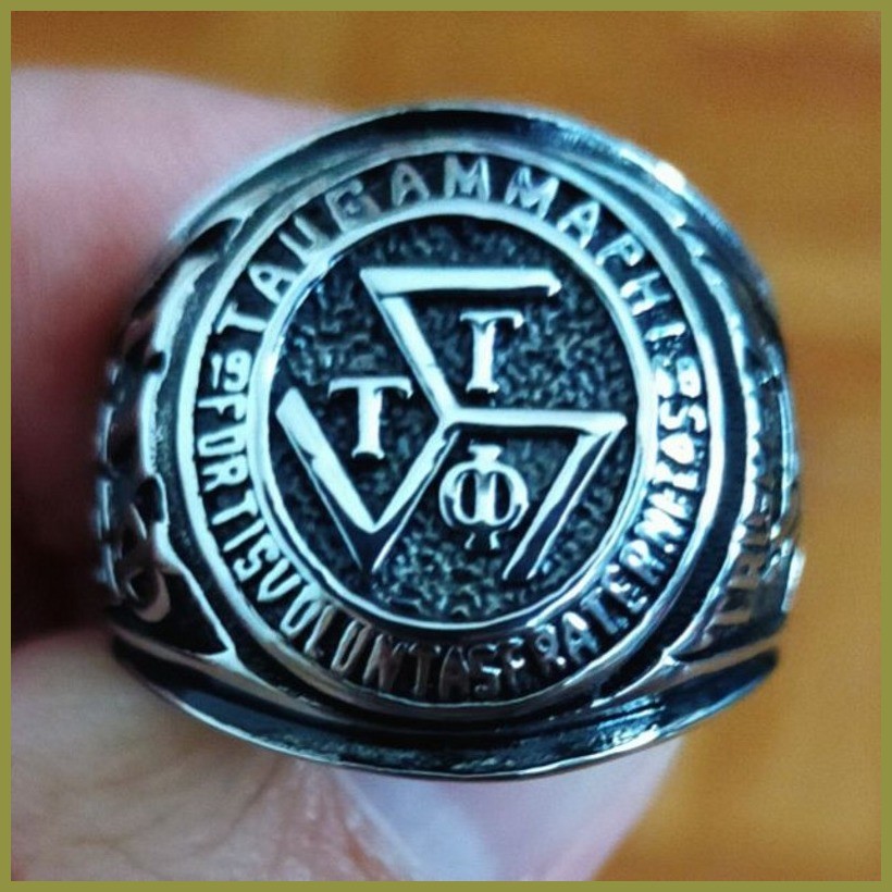 Pure Stainess Steel Tau Gamma Phi Ring Triskelion Ring for Men Size 6 ...