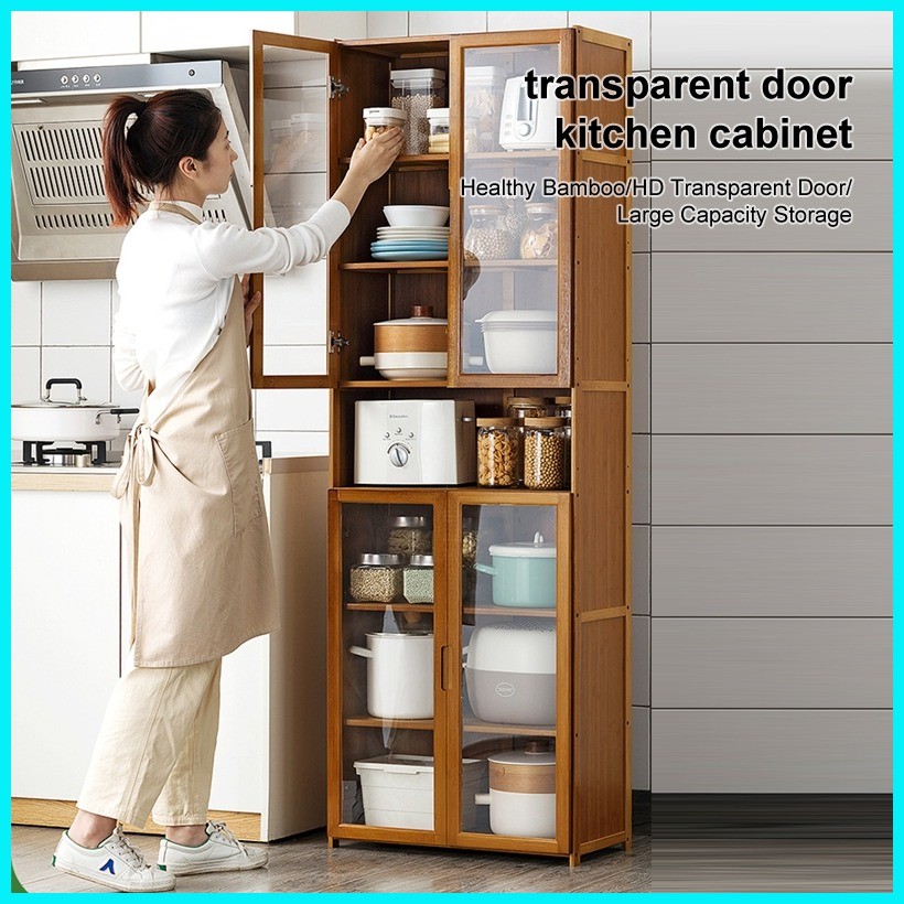 SUNNY Kitchen Cabinet Storage Cabinet Organizer Dish Organizer Bamboo ...